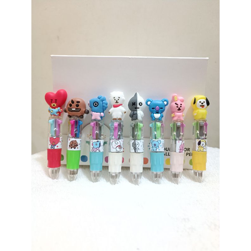 Mimi ACC 1PCS PEN 4 Color MOTIF BTS BT21 ARMY/ PEN 4 Color MOTIF BTS ...