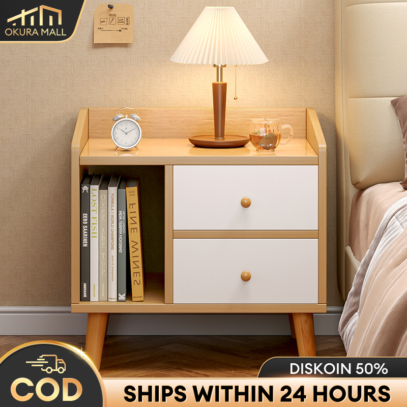 KAYU Minimalist nightstand Bedside Table wooden nightstand Bedside ...