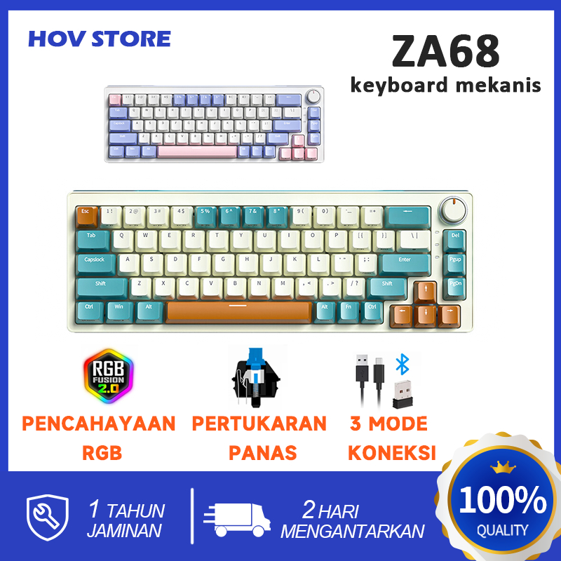 Zifriend ZA68 Wired Mechanical Keyboard/Bluetooth/2.4G Hot swappale 3 ...