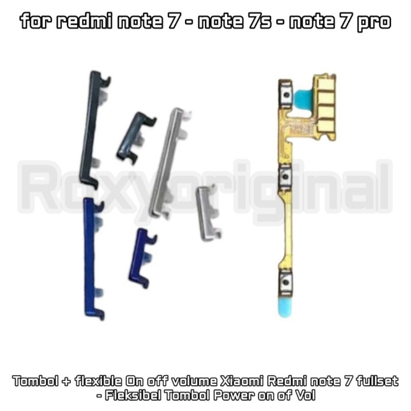 TOMBOL Button+flexible on off volume Xiaomi Redmi note 7 fullset - flexible Power on of Vol ...