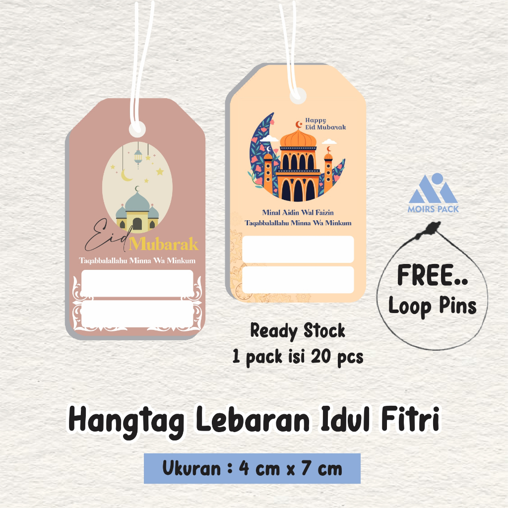 Idul Fitri Eid Hangtags FREE Loop Pins [content 20 pcs] | Shopee Malaysia
