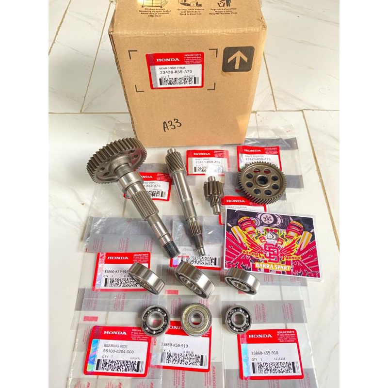 Teeth RATIO SET 4PCS+BEARING RATIO COMPLETE HONDA VARIO 150 OLD VARIO ...