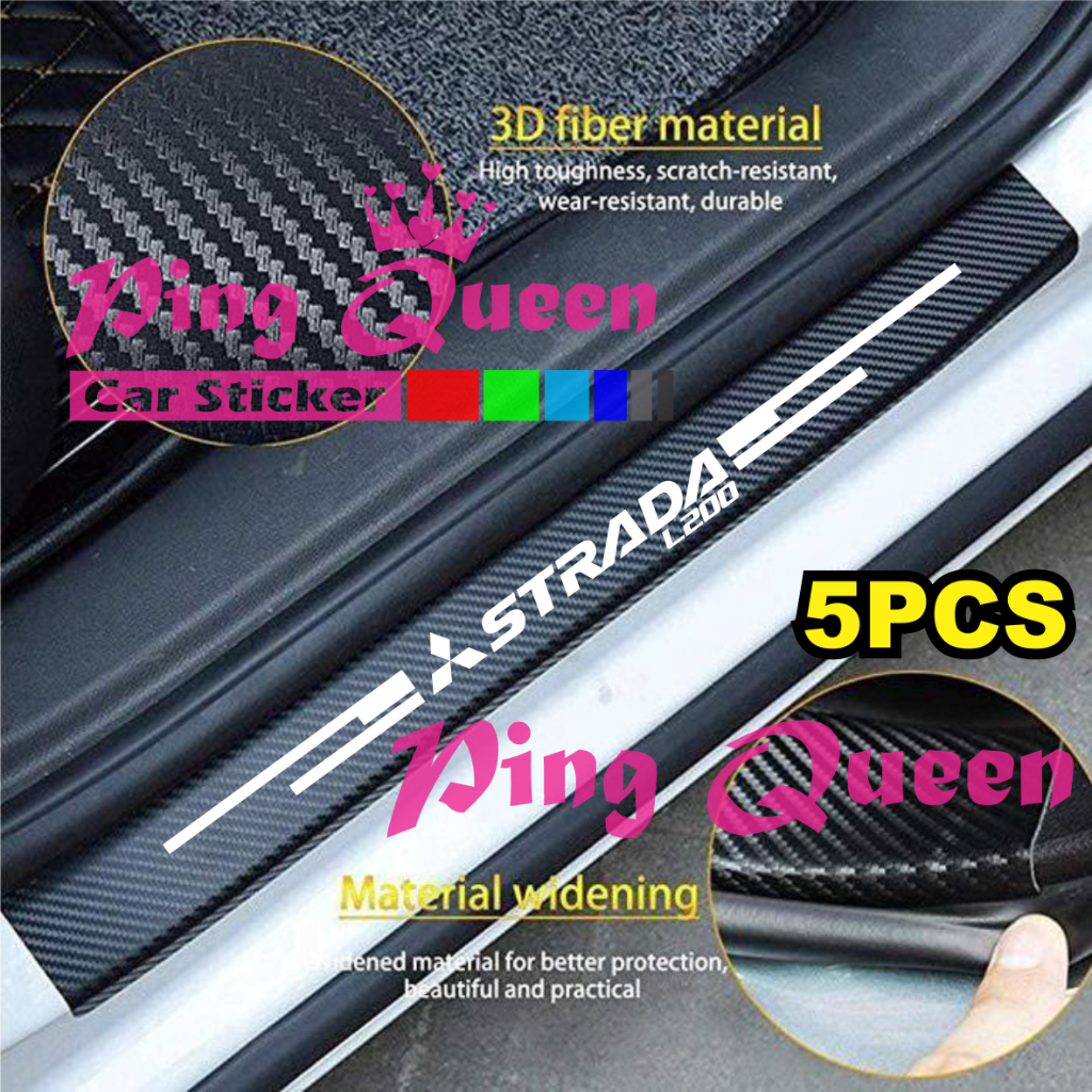 3d carbon sticker for strada l200 car, 4pcs 3d carbon sill plate ...
