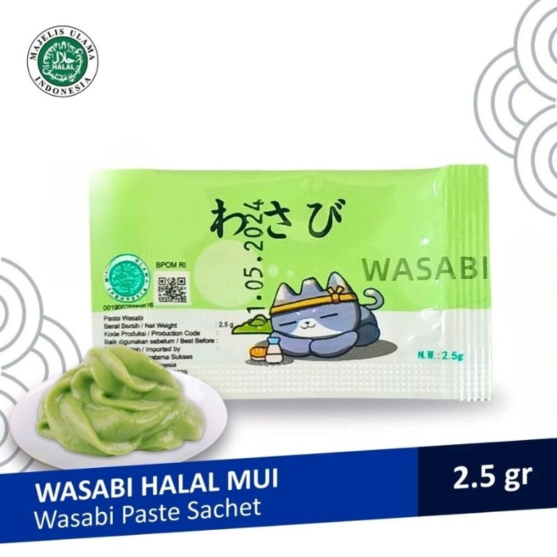Package of 25 PCS Halal Wasabi Paste Sachet | Halal Wasabi Sachet 2.5gr ...