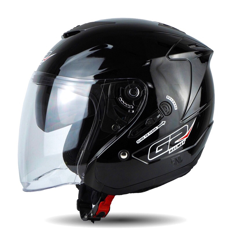 Helmet G2 OPTIMAX Solid ORIGINAL Full Face Double Visor SNI | Shopee ...