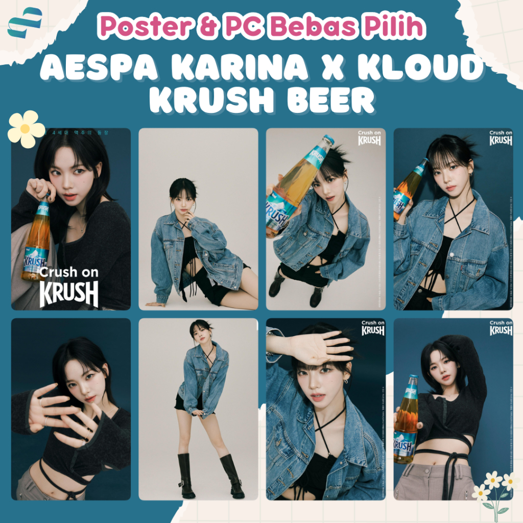 Aespa KARINA x KLOUD KRUSH BEER Poster | Kpop Poster A4 A5 A6 | Shopee Malaysia