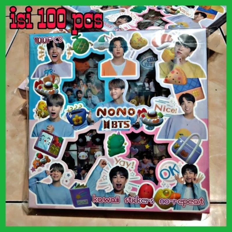(Fill 100 Sheets) Waterproof BTS Rainbow Character nono Sticker Sticker ...