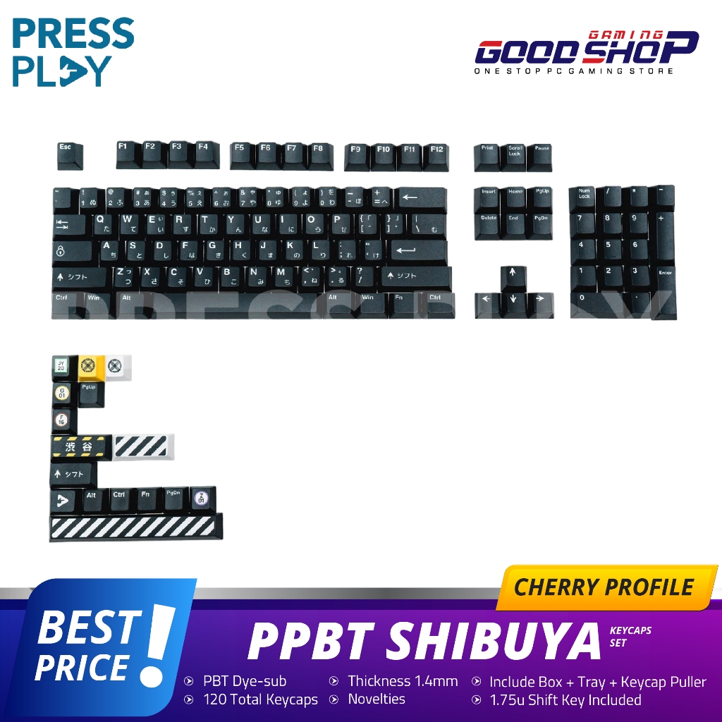 Ppbt SHIBUYA PBT Dye Sub Keycap Set Japanese Root by Press Play ...