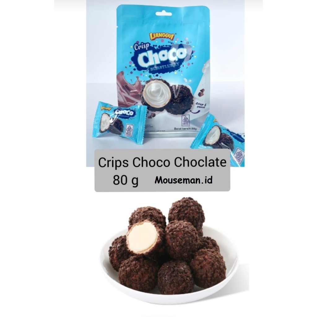 Lianggui Crisp Choco Burstlurry Crispy And Sweet Wafer Round Chocolate Choco And Milk 80gr Shopee