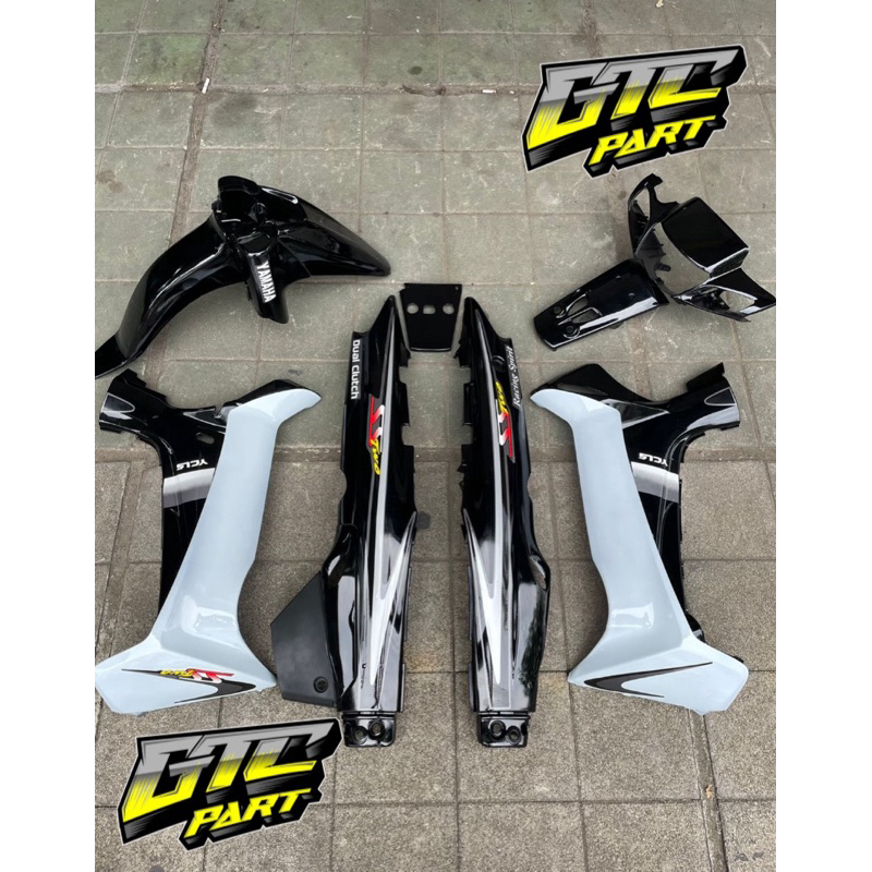 HITAM PUTIH Soft body Cover full set fizr ss two black and white ...
