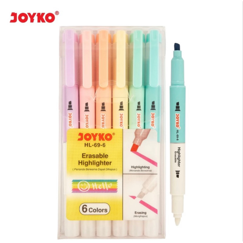 Erasable Highlighter Joyko HL-69-6 Erasable Marker | Shopee Malaysia