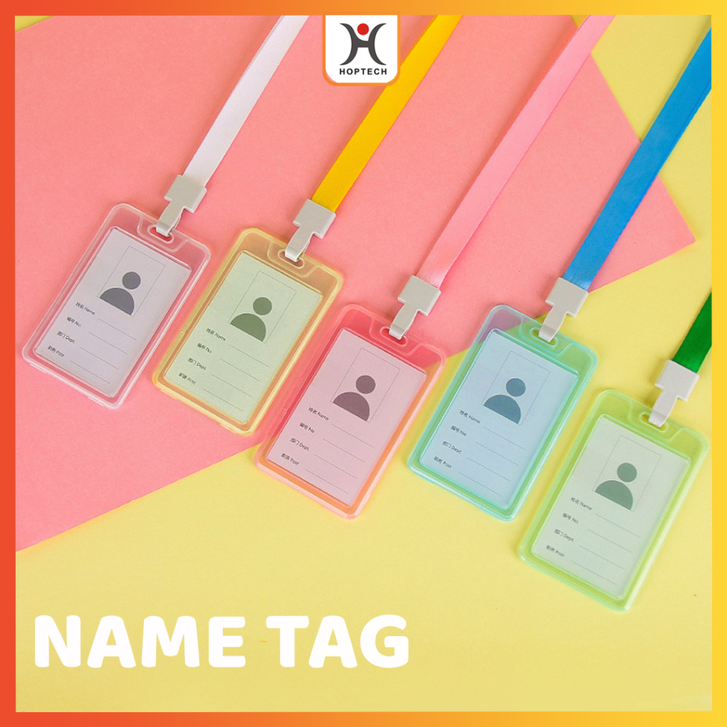 GANTUNGAN Name Tag Id Card Transparent Plastic Name Card Hanger ...