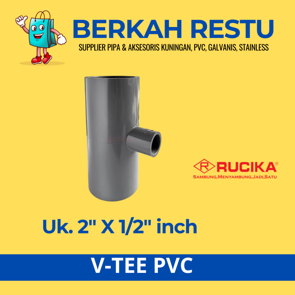 Vlok Tee/V- Tee 2x1/2" inch PVC Rucika AW | Shopee Malaysia