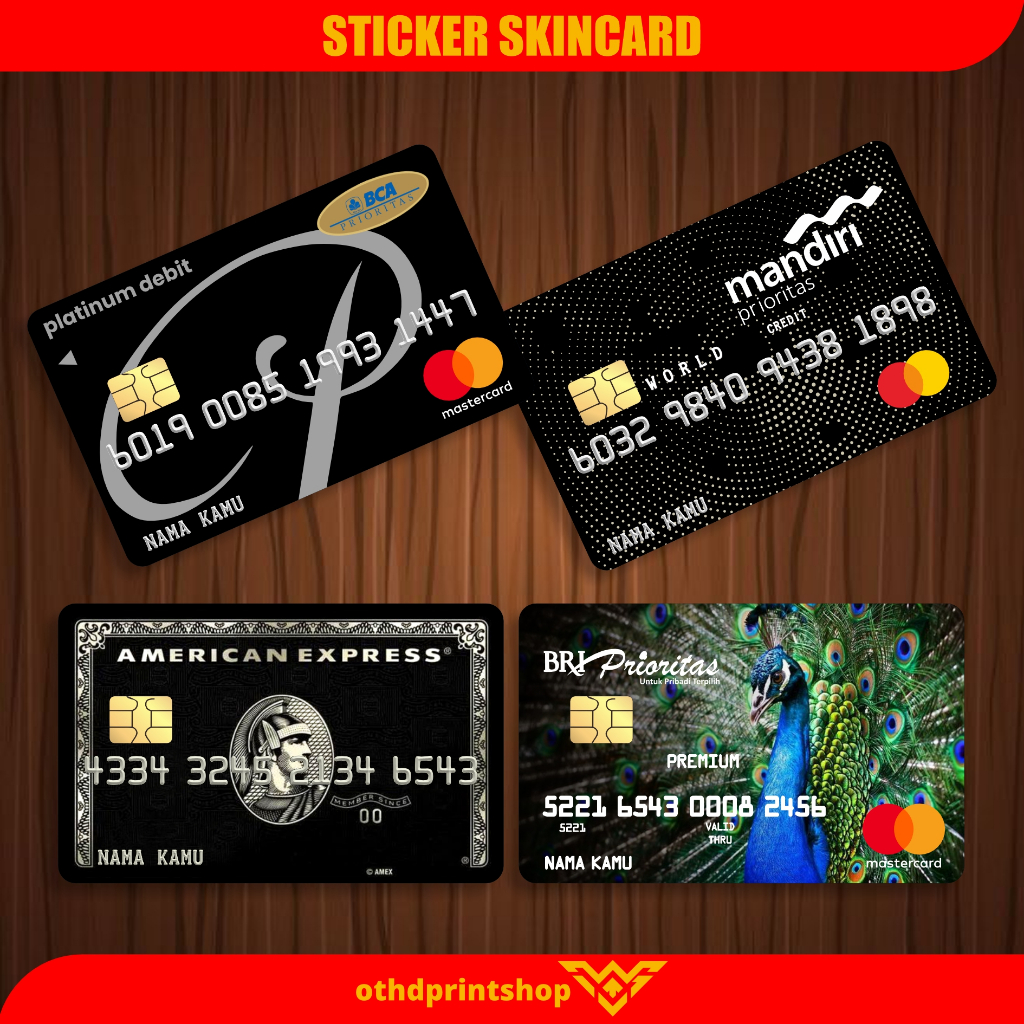 Sticker Garskin Skincard Blackcard Custom Sticker ATM Protector Card ...
