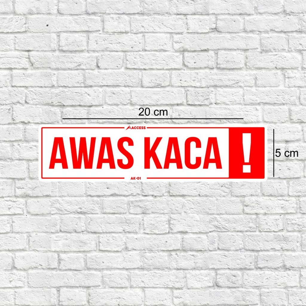 Acrylic Warning "Beware Of Glass!" Sign Marker 20x5 cm AK-01 | Shopee ...