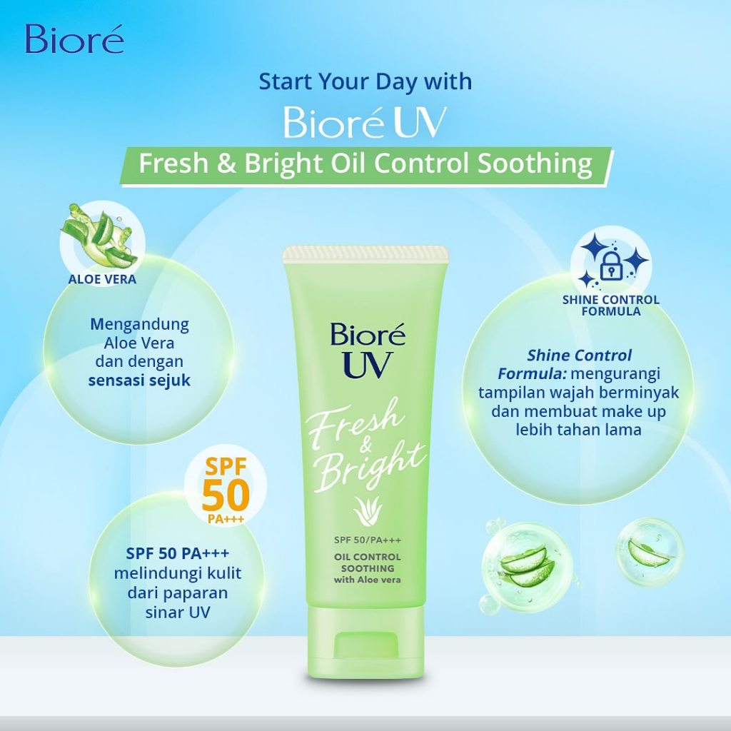 Biore uv fresh bright oil control soothing spf 50gr | Shopee Malaysia