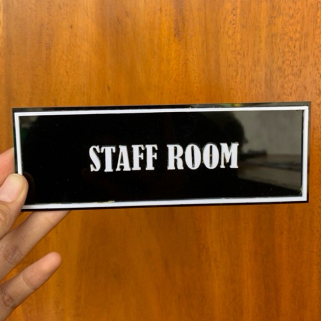 HITAM PUTIH Acrylic Sign WRITING STAFF ROOM Custom Writing Acrylic Sign ...