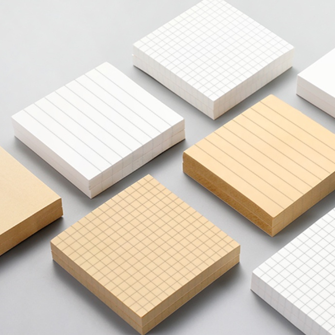 PUTIH Notepad Memoped grid line dot Memoped Craft Blank Plain White ...