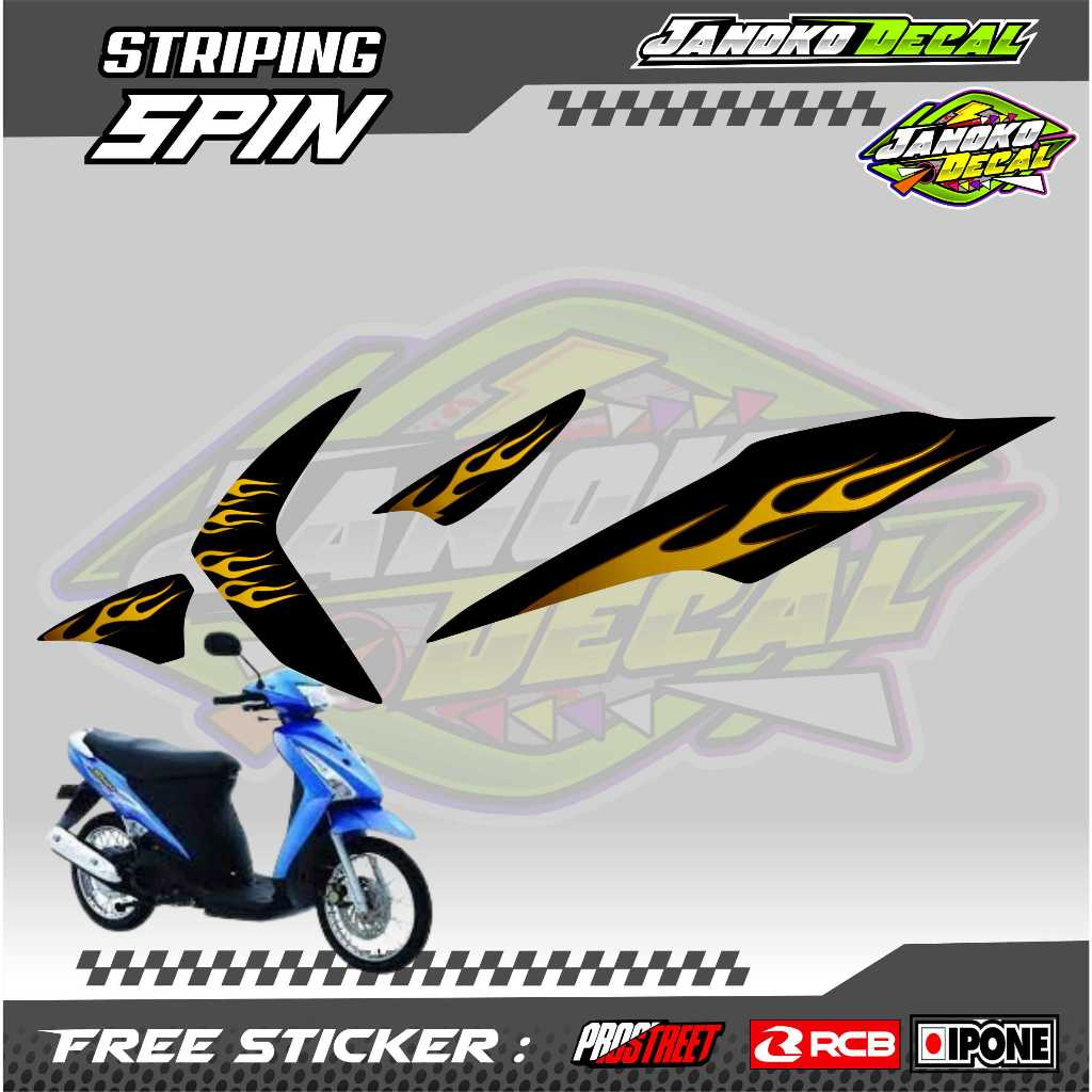 Striping Variations Of Motorcycle SUZUKI SPIN Fire Design/STICKER LIST ...