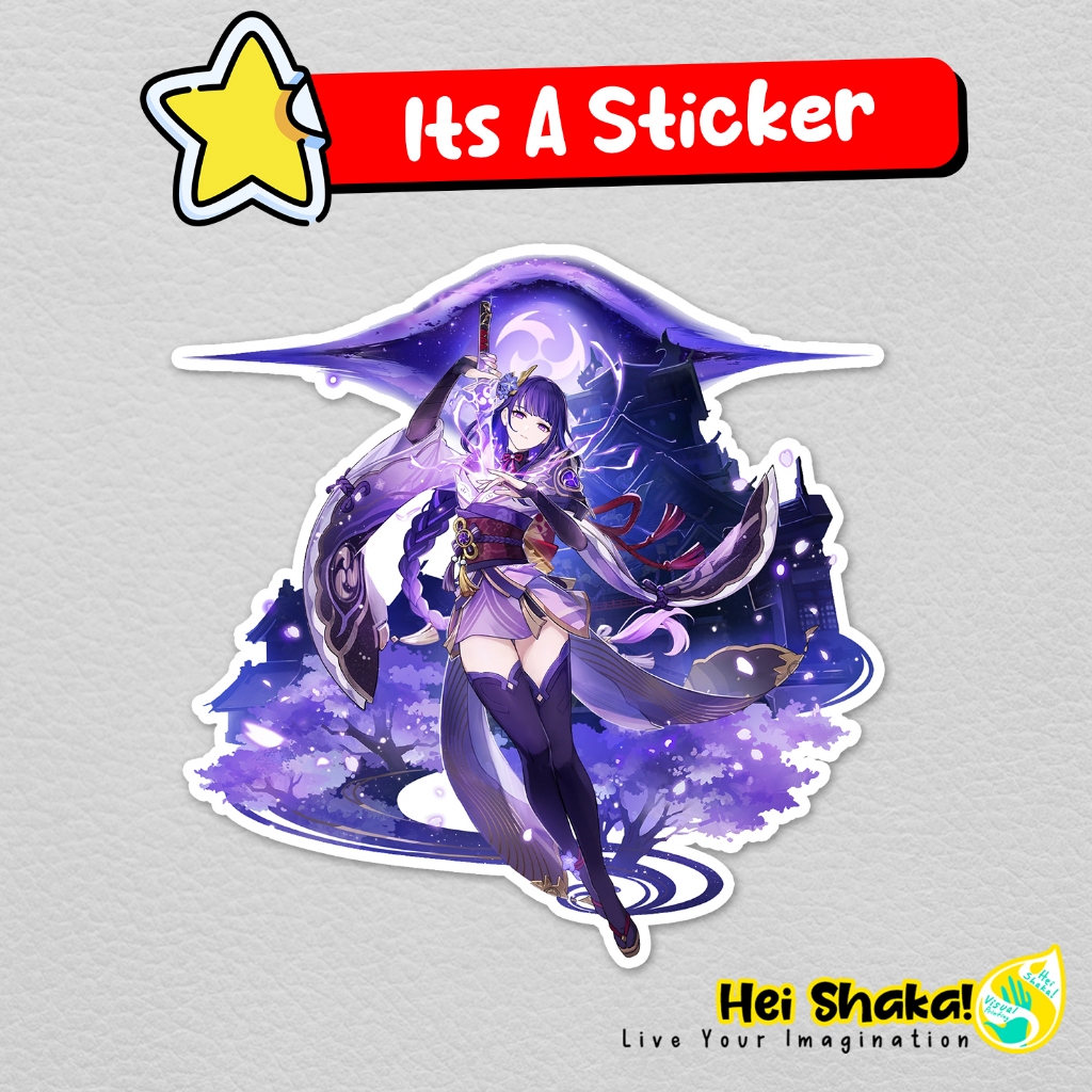 Raiden Shogun Genshin Impact Sticker Gaming Game Anime Japanese Manga ...