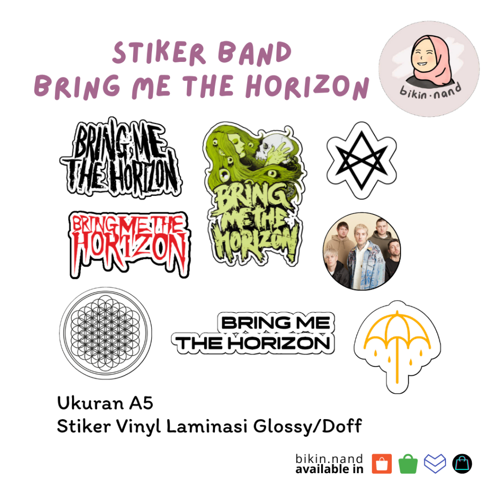 Sticker PACK BAND Bring Me The Horizon (HIGH QUALITY) 8 pcs | Shopee ...