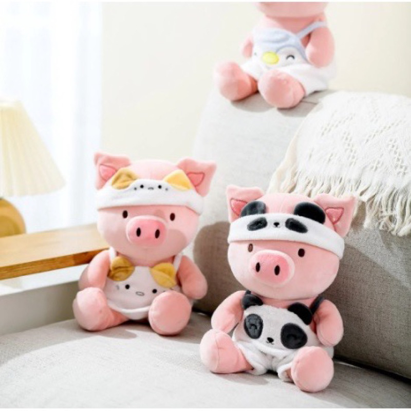 Miniso HAIRBAND MASSAGE PIG PLUSH TOY CUTE PIG DOLL TOY | Shopee Malaysia