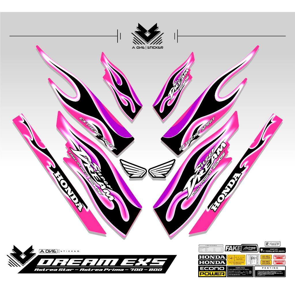 Striping HONDA Tiedye PRIMA MOTIF API DREAM EX5 TRIBAL FIRE MOTIF 1 ...