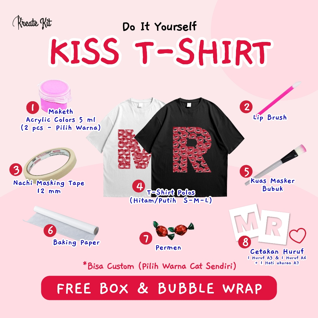 Diy Kiss T-Shirt Set Cup T-Shirt Couple Clothes Couple Letters Lips ...