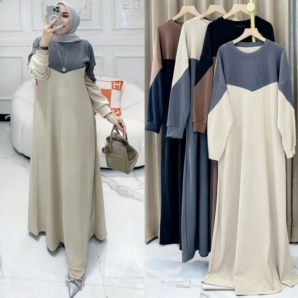 New Arrival!! DRESS Knite Caramel Gamis For Women Latest Muslim Gamis ...