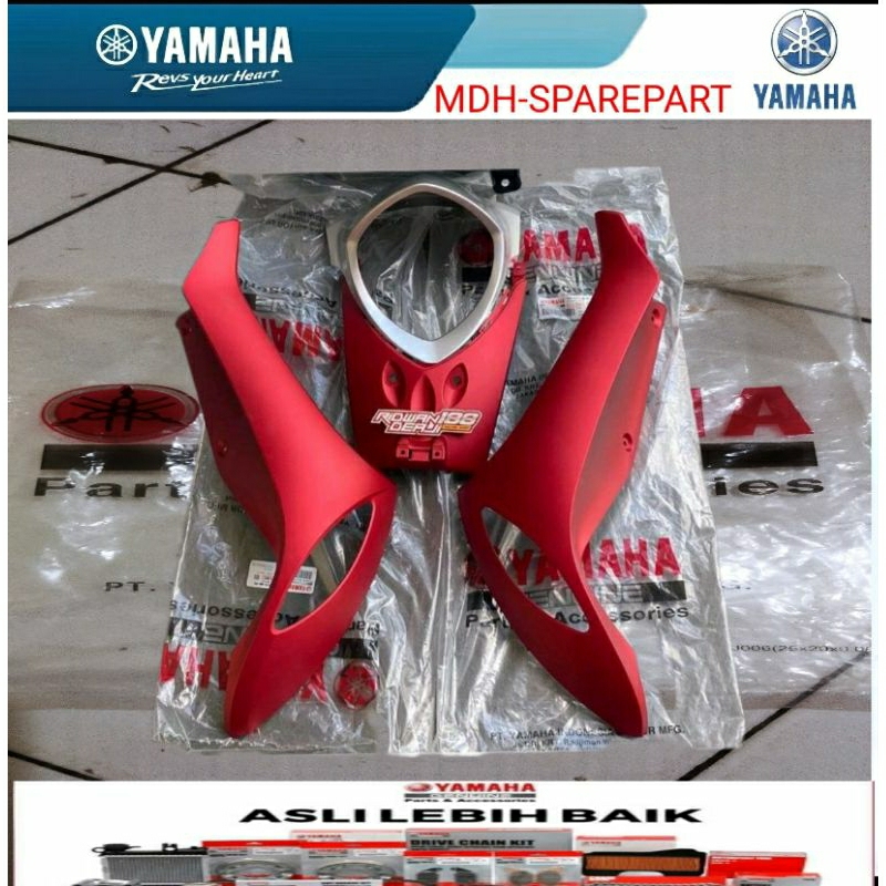 MERAH Fino FI 125 GRANDE RED DOFF FRONT BODY PACKAGE ORIGINAL YAMAHA ...