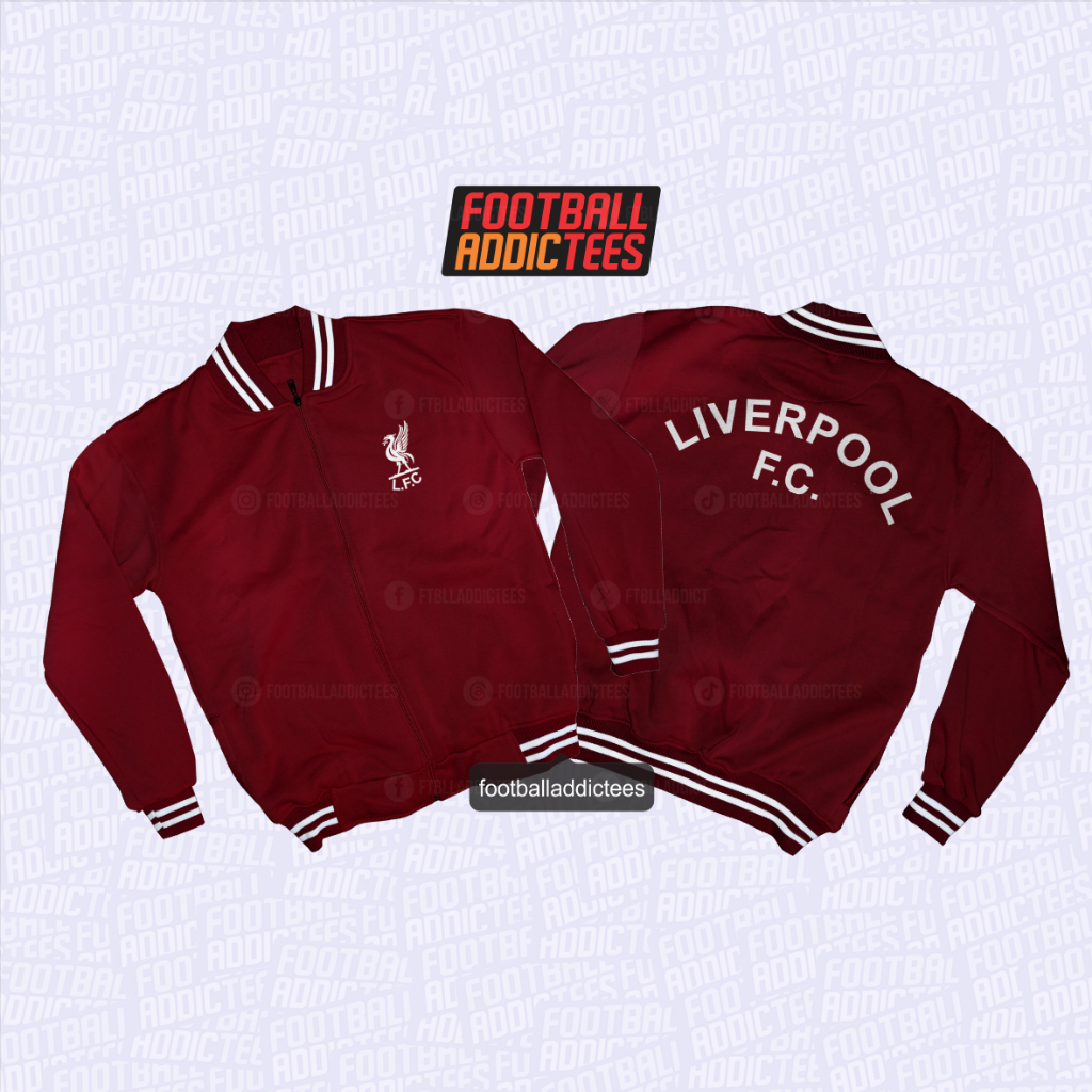 LIVERPOOL BILL SHANKLY MAROON FOOTBALL JACKET | Shopee Malaysia