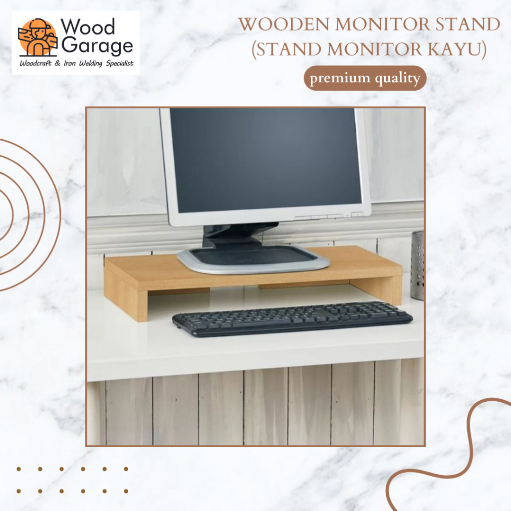 KAYU Wooden monitor stand / Dutch teak wood laptop computer stand ...