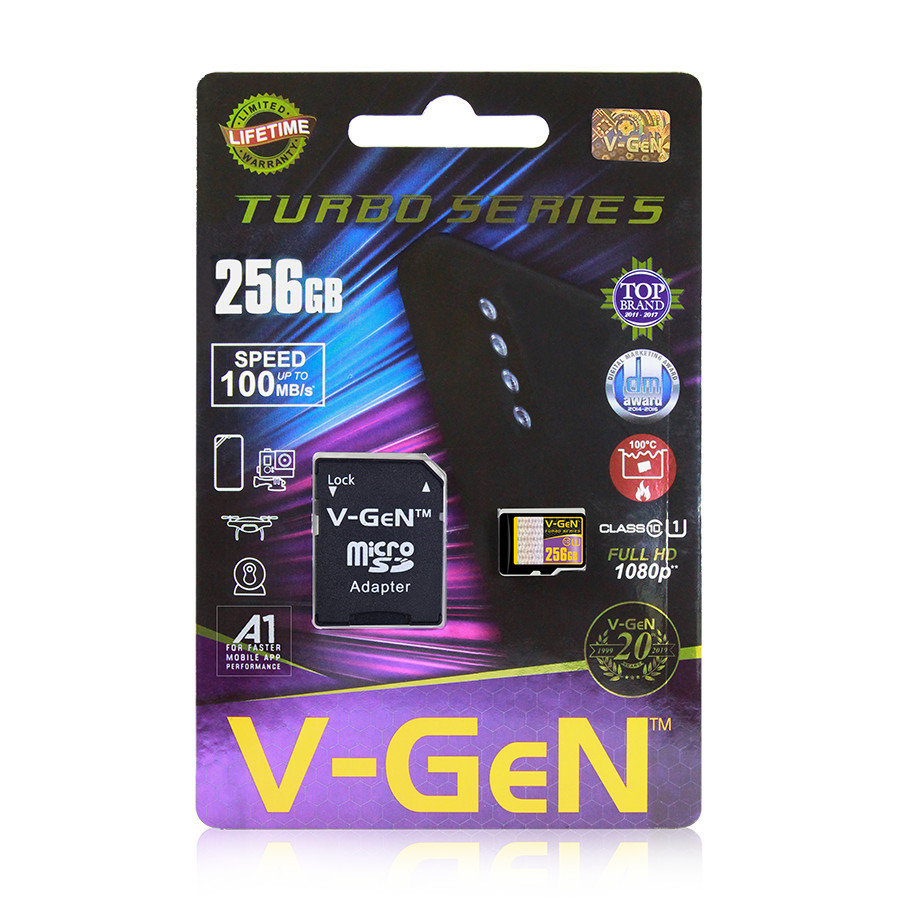 Micro SD 256 GB A1 Turbo Series Class 10 100MB/s V-GeN | Shopee Malaysia