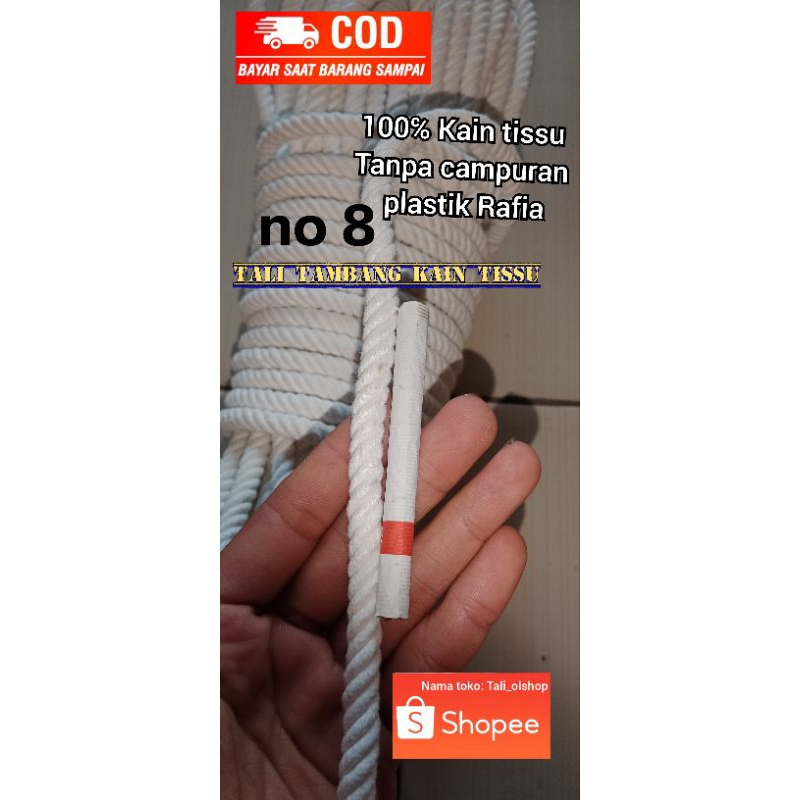8mm/ 30 meter tissue cloth rope... without raffia mixture | Shopee Malaysia