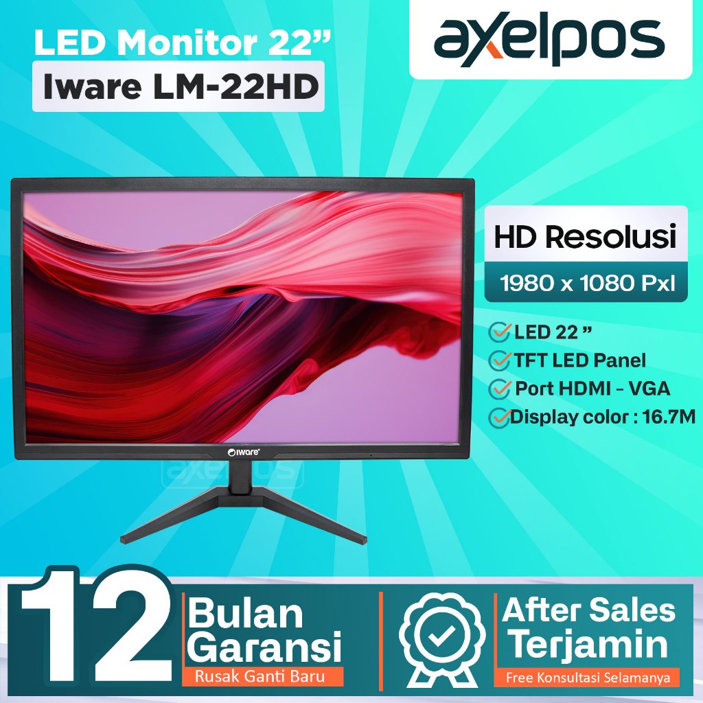 Led Display Monitor HD Resolution 22 Inc Wide Screen Iware LM22HD ...