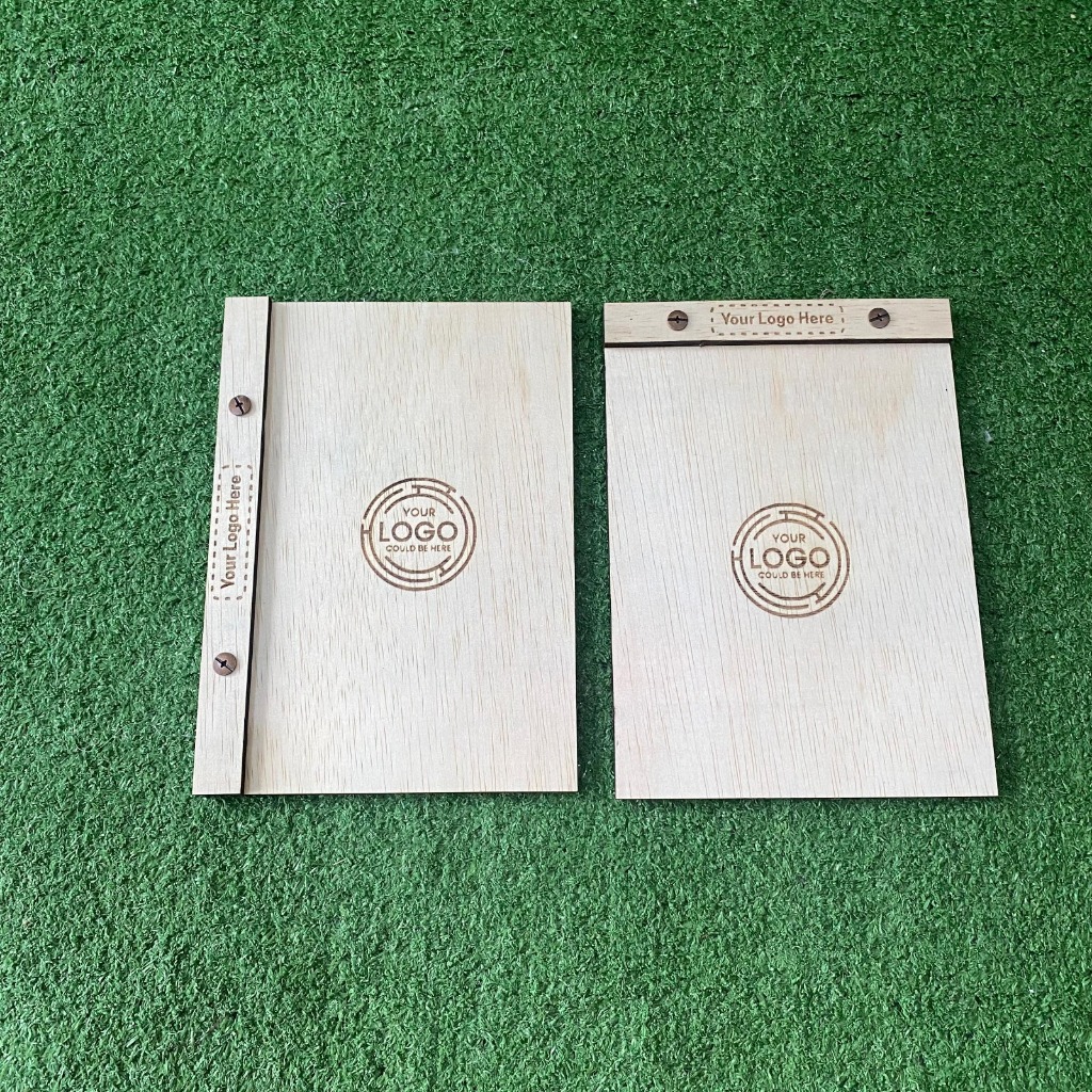 Wooden Menu Book Cover | Free Logo Engraving | Shopee Malaysia