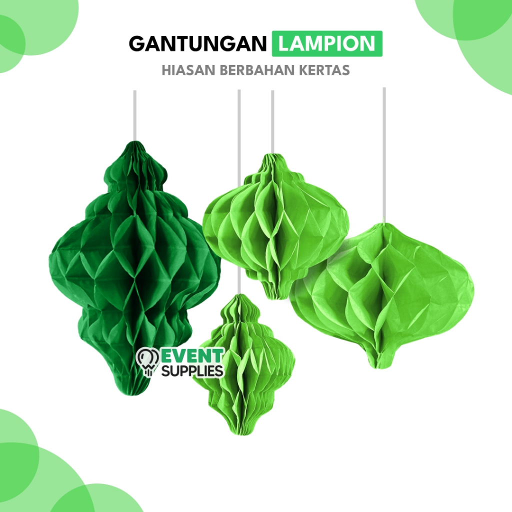 GANTUNGAN HIJAU Green Eid Hanging Folding Lanterns Eid Type 3D ...