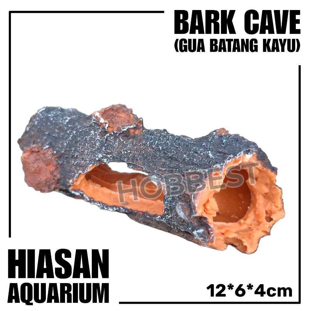 KAYU Bark CAVE Aquarium Decoration - Miniature Wooden BARK Trunk CAVE ...