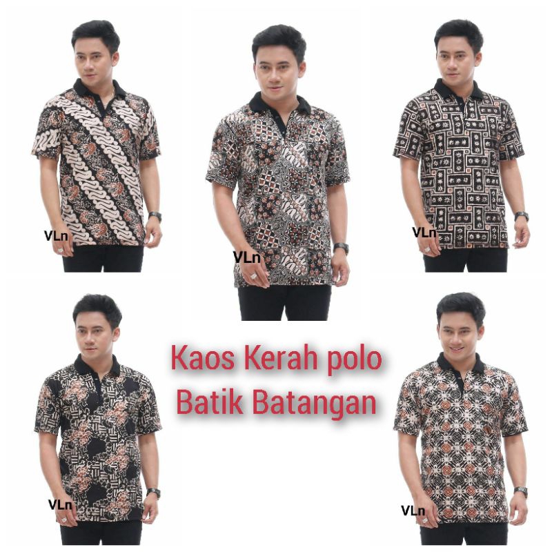 Batik Collar Shirt | Adult Men's batik polo Shirt With wayang cap tulis ...