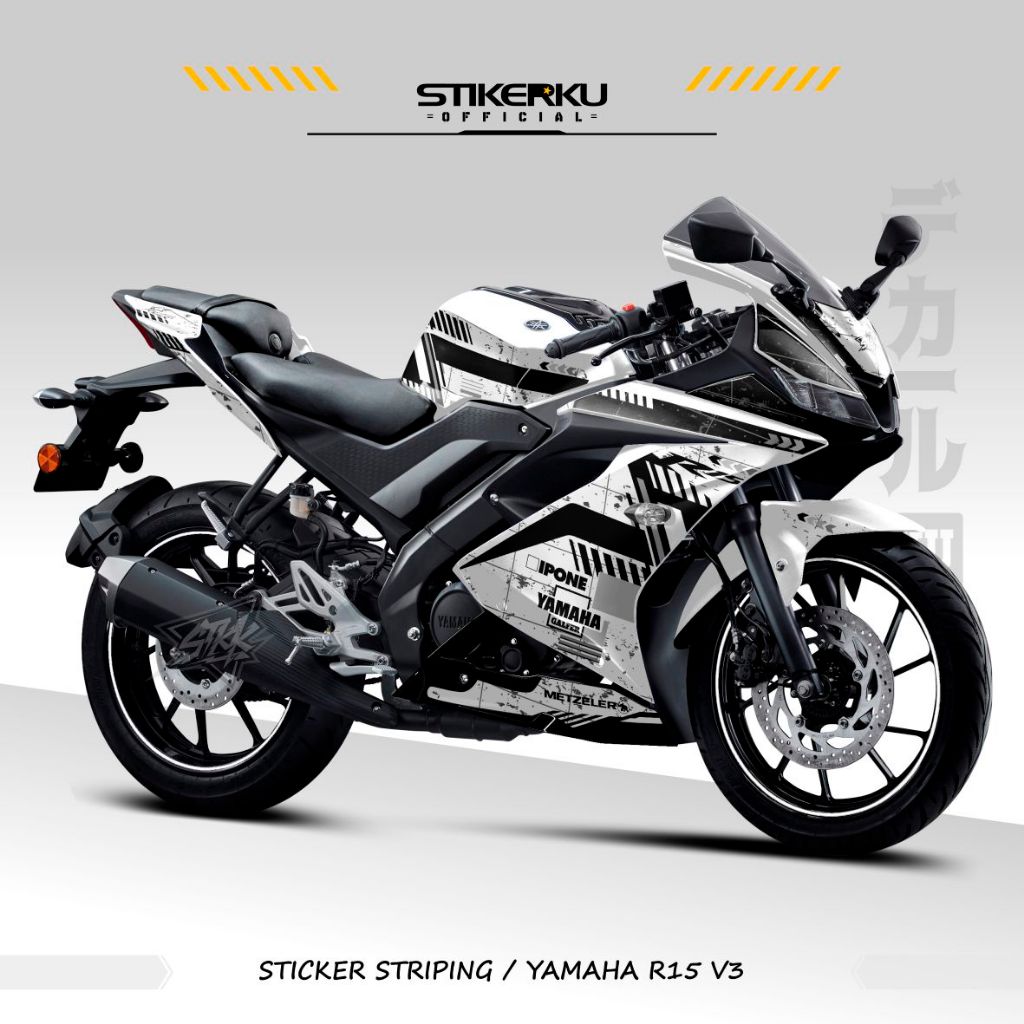 Striping STICKER / YAMAHA R15V3 / MOTIF 037 / SEMIFULL / STICKERS / STOCK DECALS / R15 / V3 ...