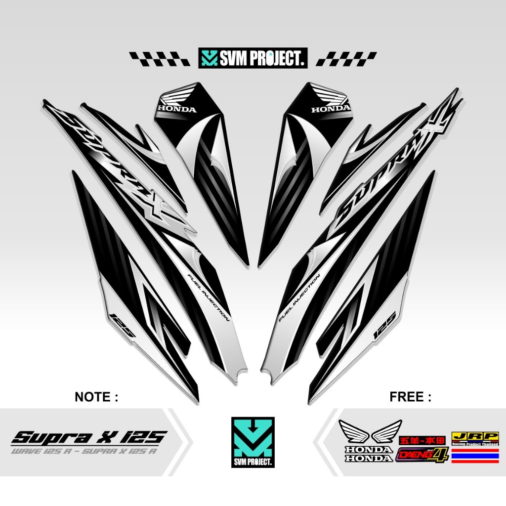 Striping SUPRA X 125 D NEW MOTIF 32 / SUPRA BATMAN / STICKER SUPRA ...