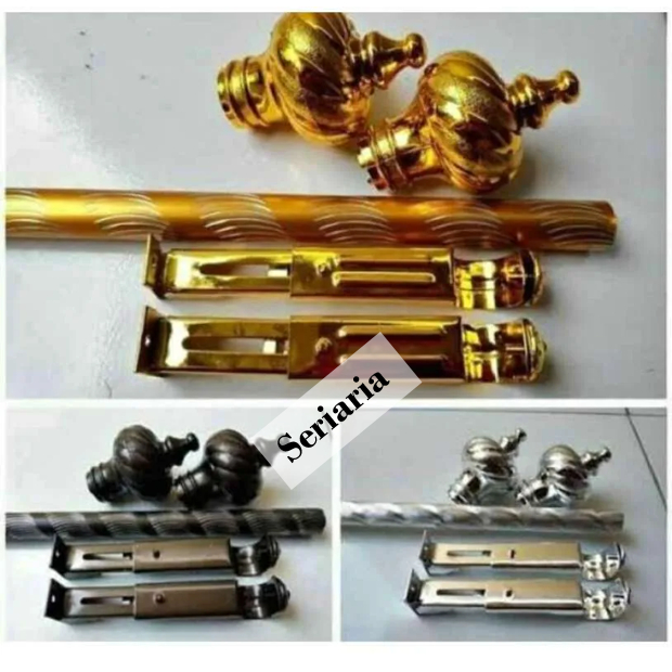Full set of curtain rods, threaded curtain poles, full set of iron ...