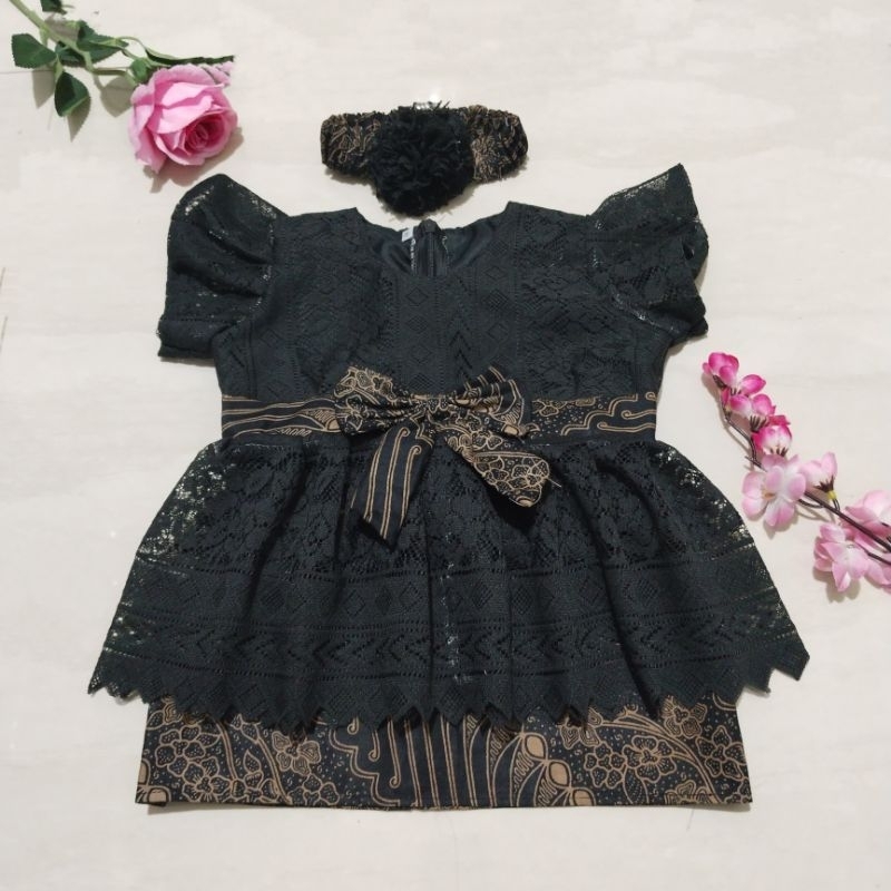 HITAM Baby KEBAYA/Children's KEBAYA/BABY KEBAYA 6-12 Months Black ...