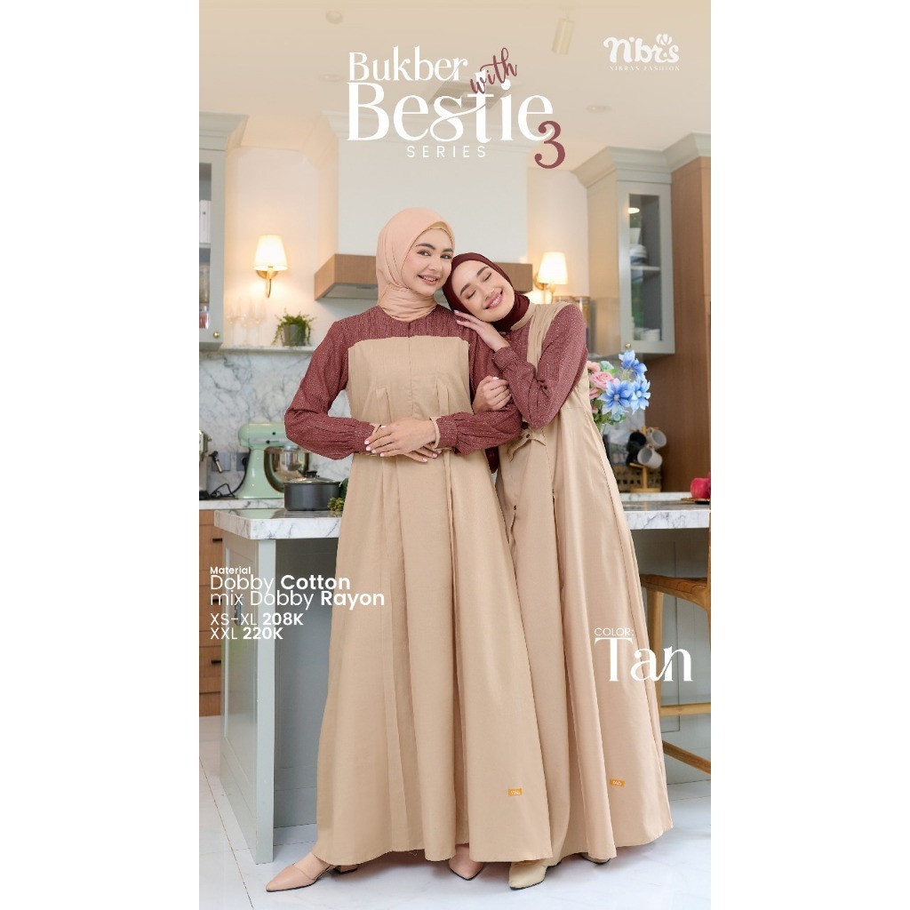 Nibras Gamis Bestie 3 Series A, and B Tan Color By Nibras Material ...