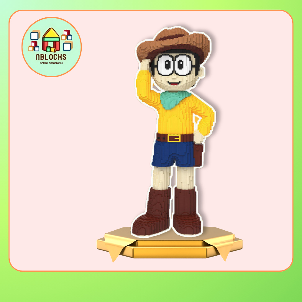 Nano Blocks Cowboy Nobita JUMBO/BIG SERIES 3D Model, Stacking Block ...