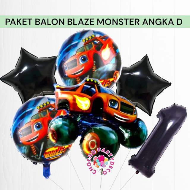 Blaze AND THE MONSTER MACHINES Number D Balloon Package/Hotwheels Race ...