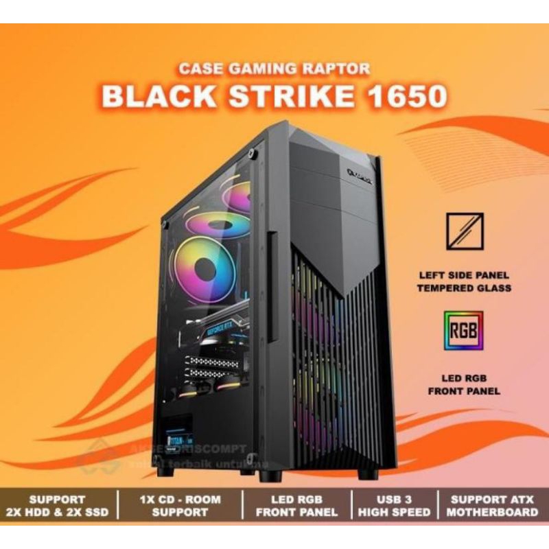 Powerup Raptor 1650 Gaming Case - Gaming Case - 2Fan Loop RGB | Shopee ...