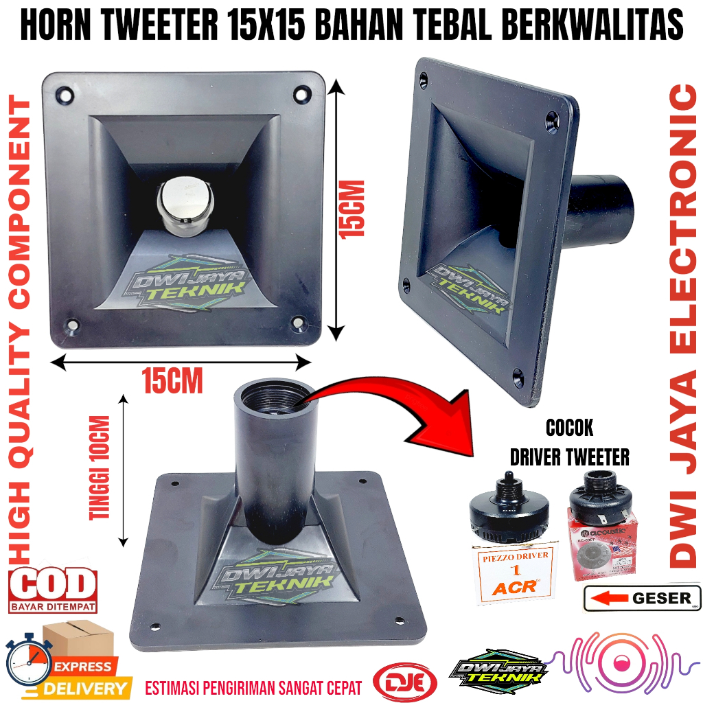 Plastic Tweeter Horn 15 x 15 / Funnel size 15x15 cm Quality PVC ...