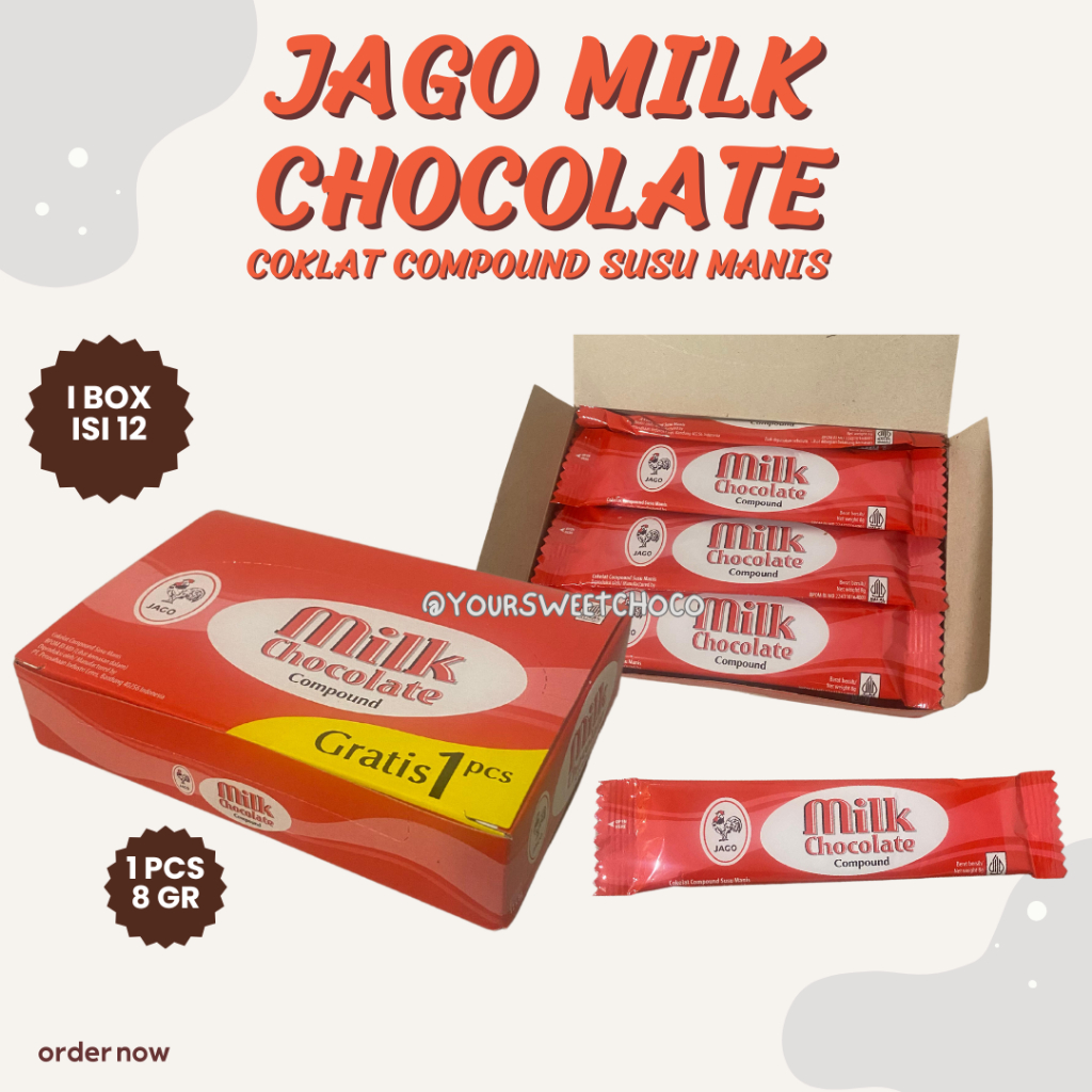 Chocolate JAGO MILK (DULFI CHOCOLATE ROCK SCHEDULE) 1 BOX CONTAINS 8 ...