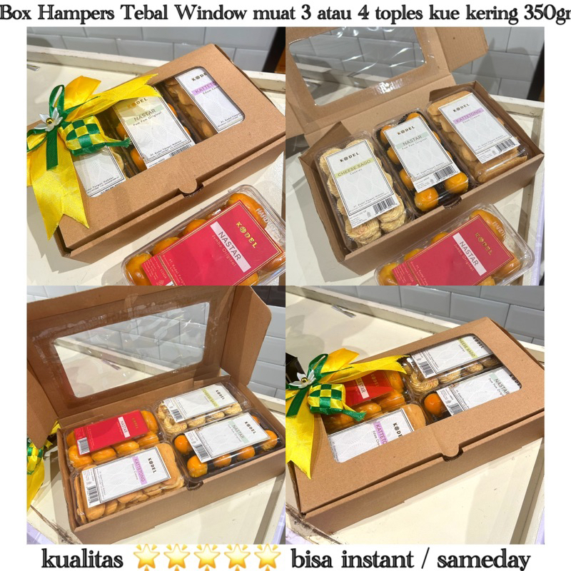 Window hampers box fits 3 or 4 350 gr Rectangular Jars Eid hampers box fits 3 350 gr hardtop ...